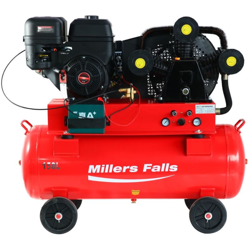 Millers Falls Air Compressor 15HP Petrol Engine 150 Litre #ACB15150P ...
